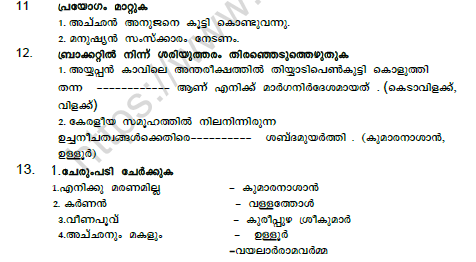 CBSE Class 8 Malayalam Practice Worksheet Set D